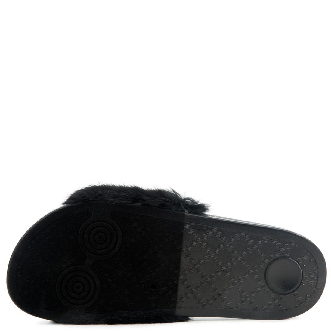 Furry Black Slides BLACK – TiltedSole.com