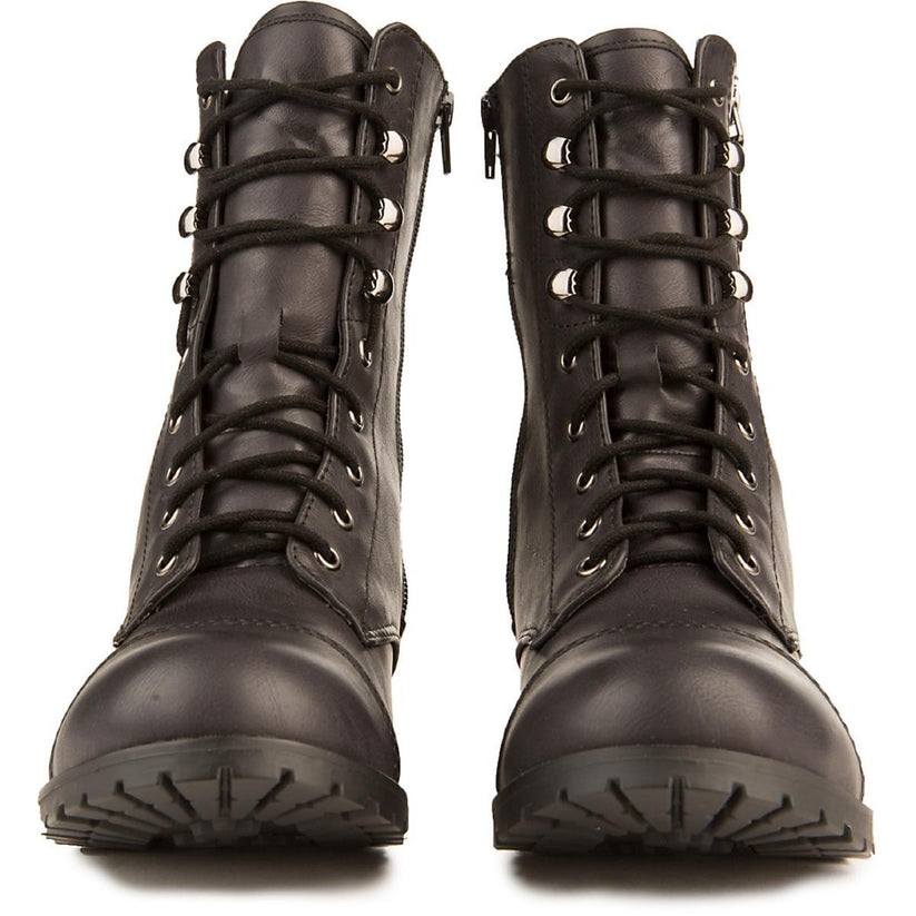 Footer-S Lace-Up Combat Boot Black – TiltedSole.com